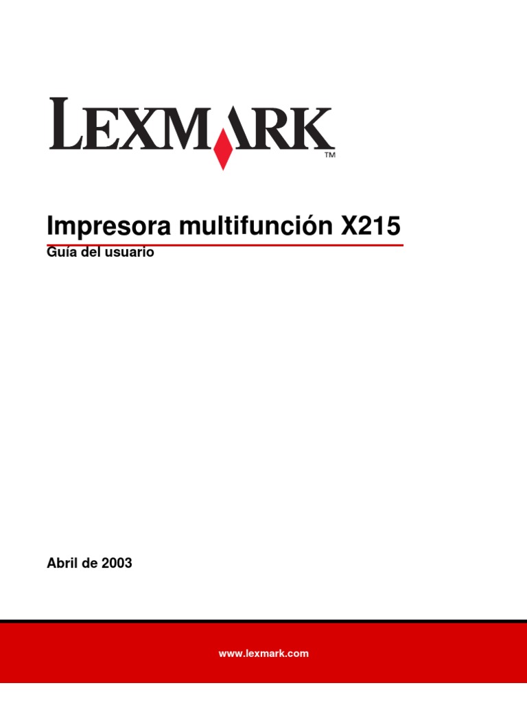 Manual Lexmark x215 | PDF