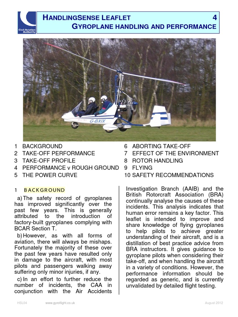 Gyro Copter | PDF | Takeoff | Helicopter Rotor