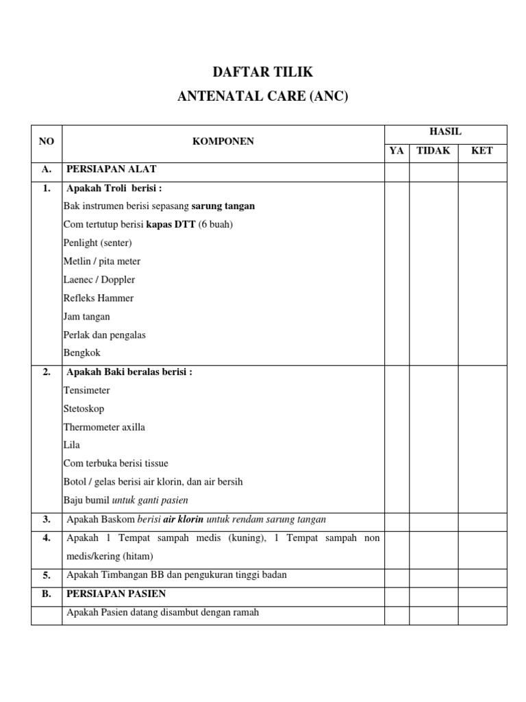 DAFTAR TILIK Anc | PDF