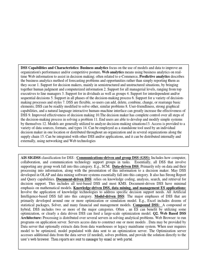 DSS PDF | PDF | Decision Support System | Databases