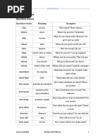 WH Questions Structure | PDF | Question | Grammatical Tense