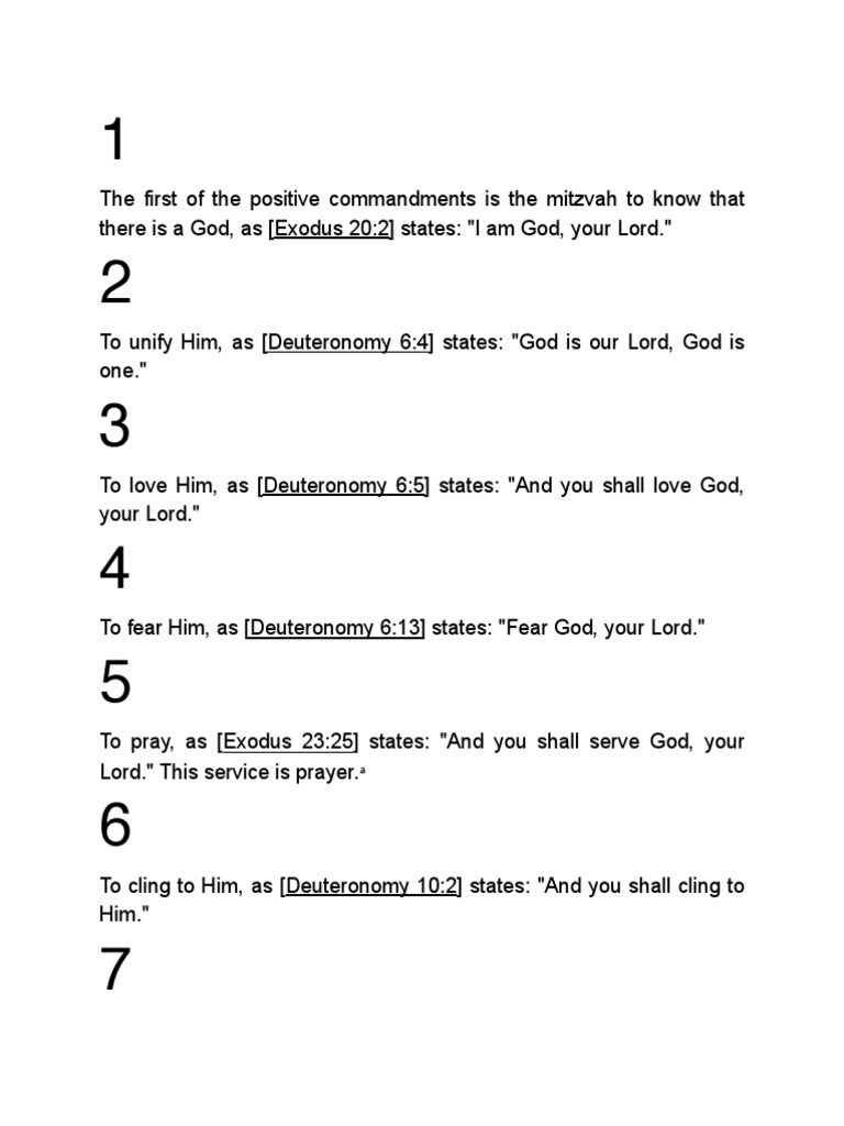 2 - Positive Commandments | PDF | Book Of Leviticus | Book Of Numbers