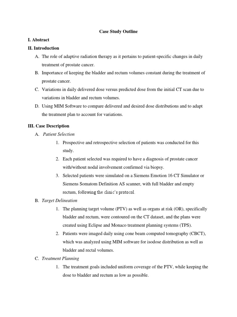 Case Study Outline - Final Draft | PDF | Radiation Therapy | Ct Scan