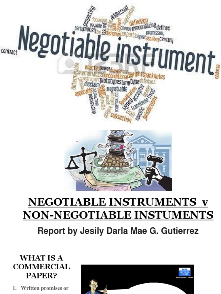 Understanding Negotiable Instruments | PDF | Negotiable Instrument ...