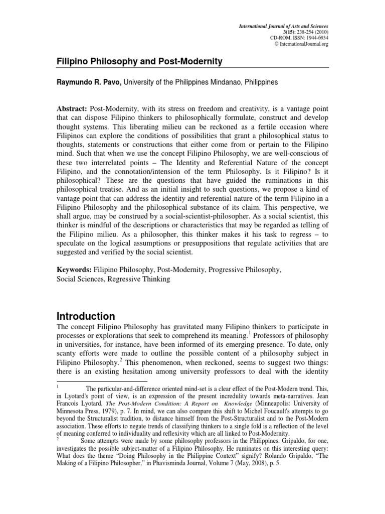 Filipino PHILOSOPHY.pdf | Postmodernism | Immanuel Kant