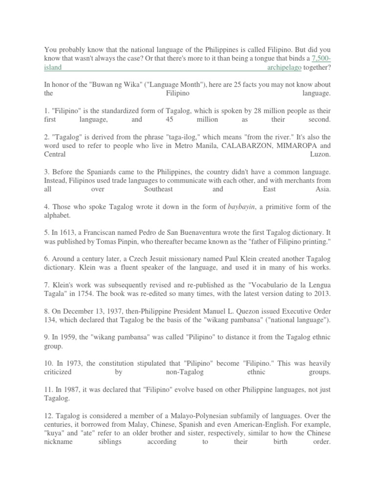 Trivia 2 | PDF | Tagalog Language | Languages