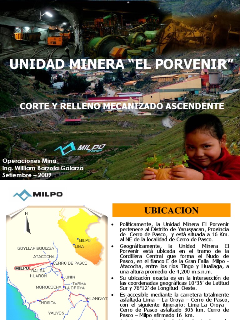 Milpo - Unidad El Porvenir-UNMSM | PDF | Perforar | Hidráulica