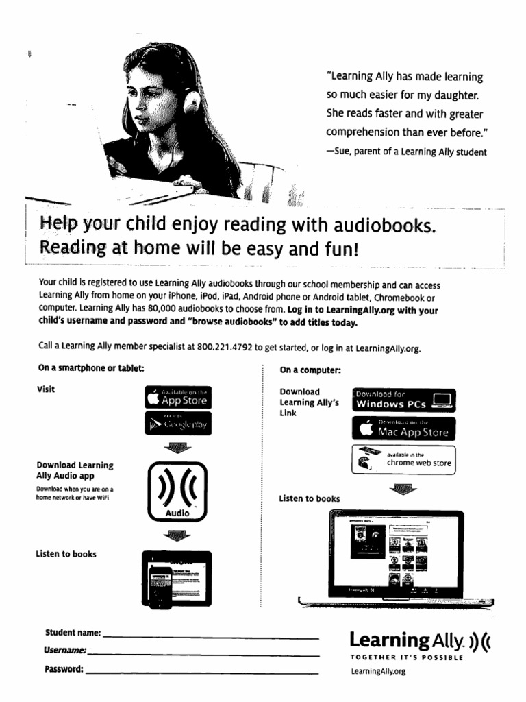 Learning Ally Login Sheet | PDF