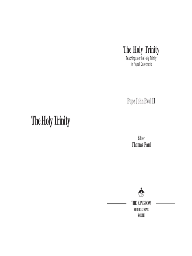 The Holy Trinity | PDF | Trinity | Incarnation (Christianity)