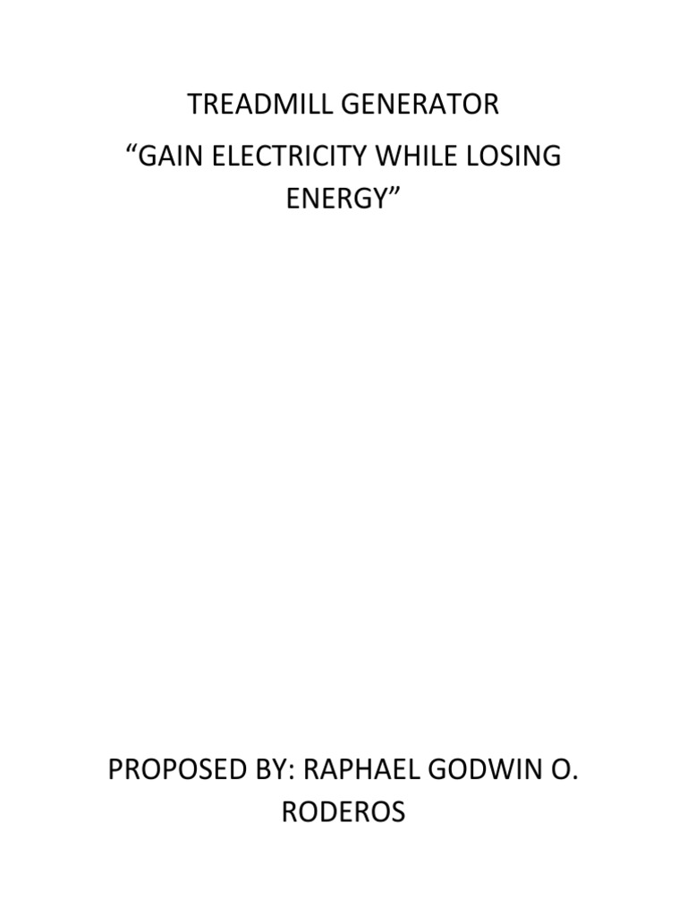 Treadmill Generator: Eco-Friendly Energy | PDF | Sustainable ...