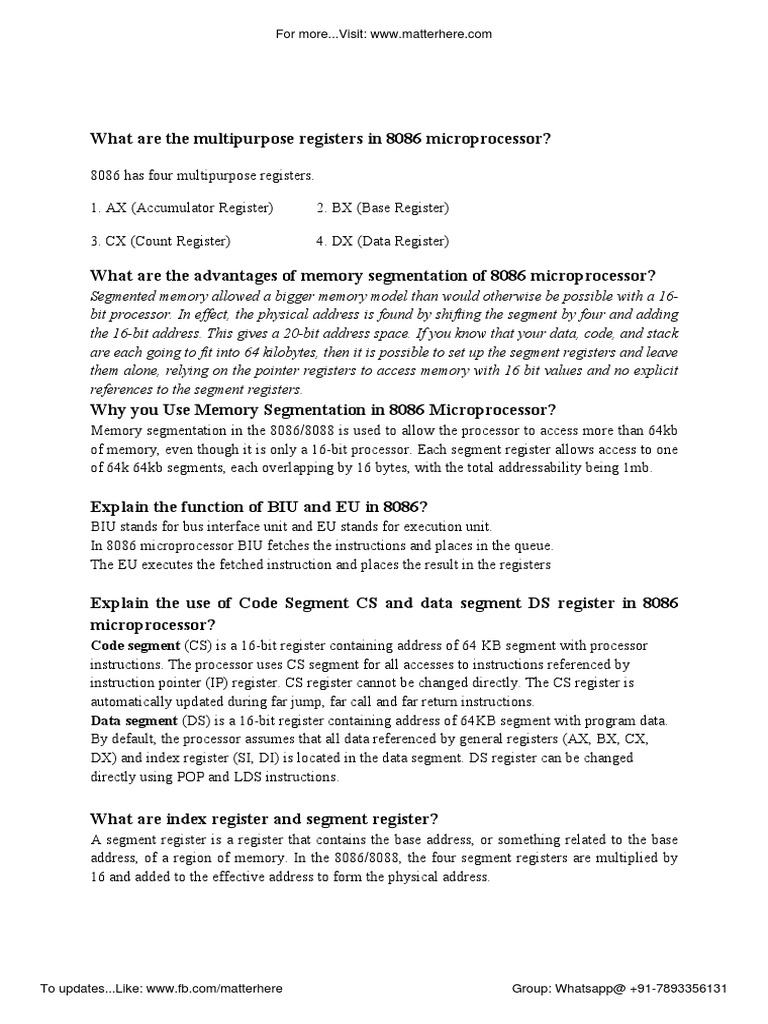 Microprocessor Question | PDF | Central Processing Unit | Computer Programming
