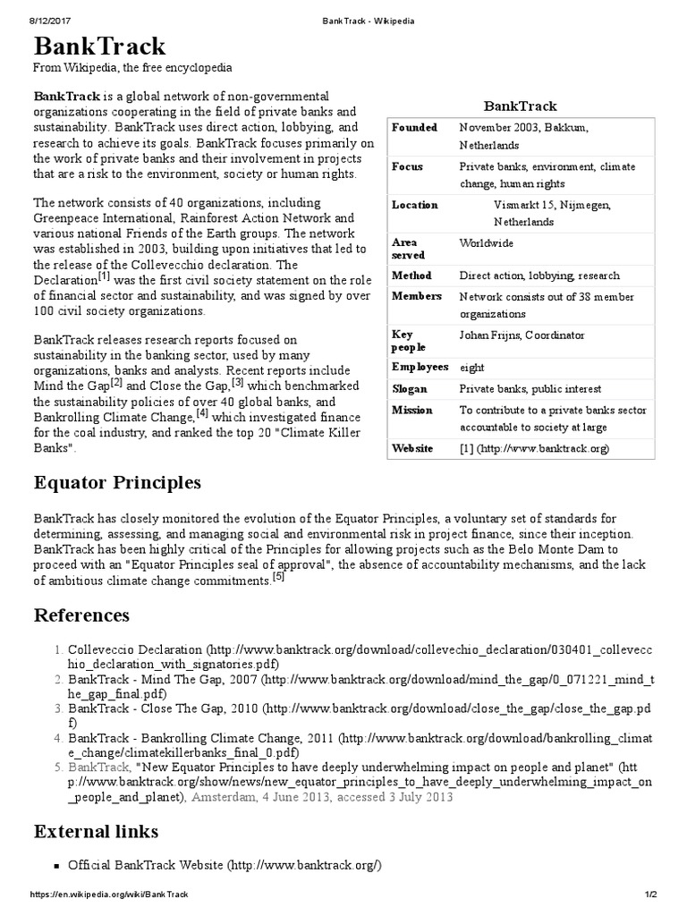 Bank Track | PDF | Public Sphere | Natural Environment