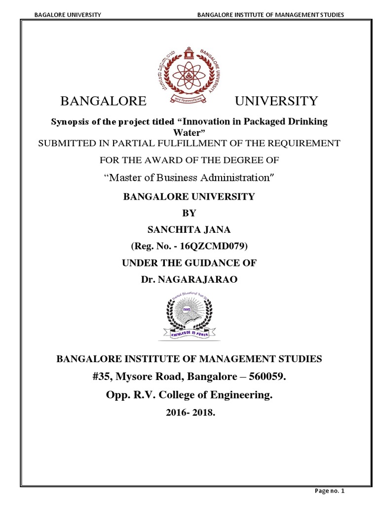 Project - Synopsis Format | PDF | Industries | Bangalore