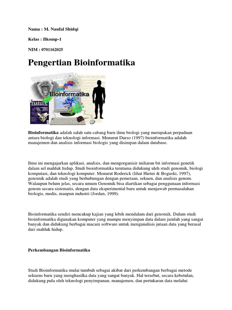 Perkembangan dan Aplikasi Bioinformatika | PDF