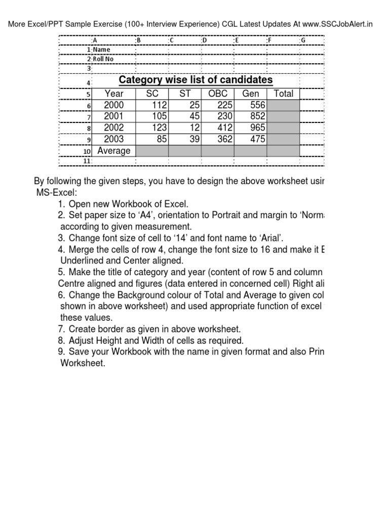 17 Excel Sample Exercise | PDF | Typefaces | Microsoft Excel