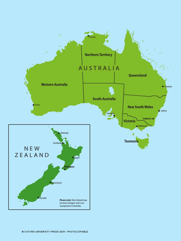 Australia and Newzealand Map Worksheets