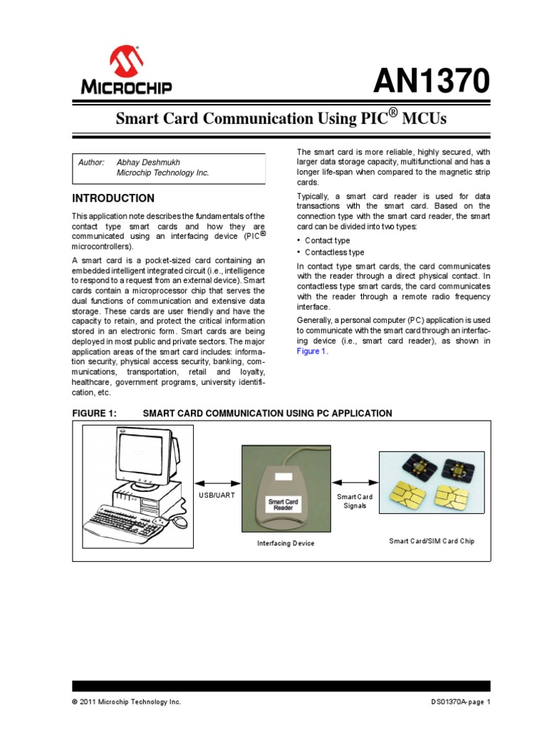 Smart Card Communication Using PIC® MCUs PDF | PDF