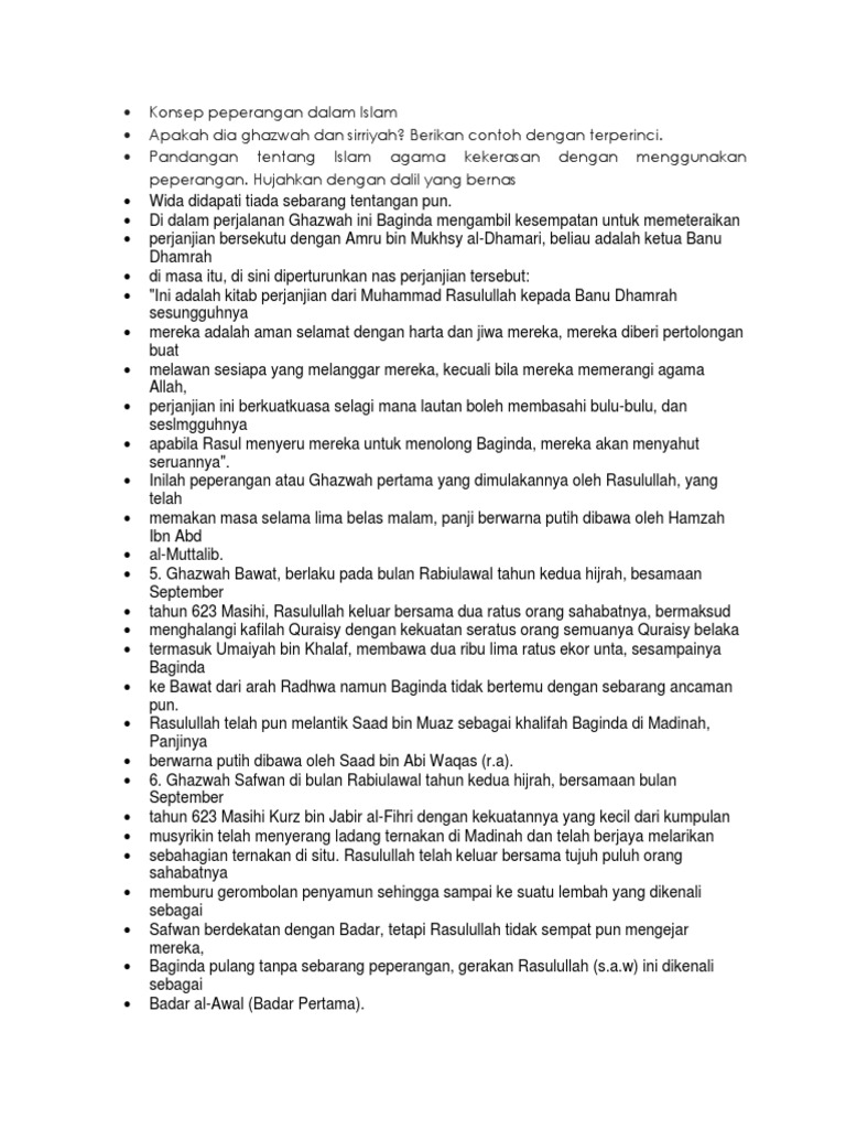 Konsep Peperangan Dalam Islam | PDF
