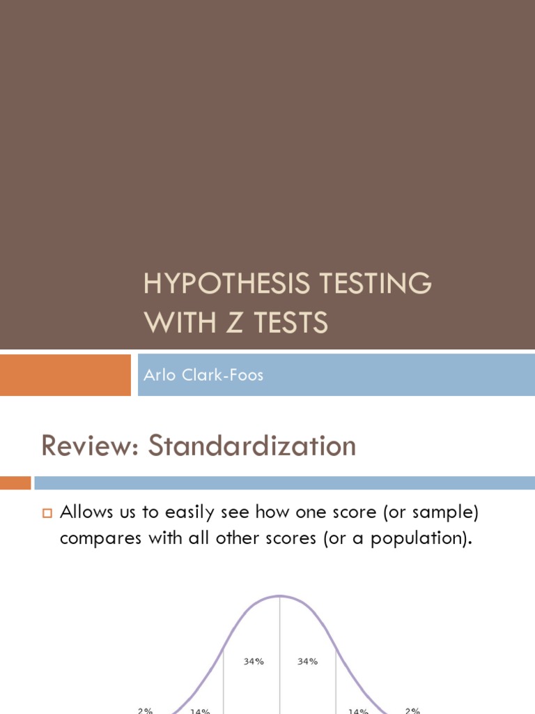 Hypothesis Testing With Z Tests | PDF | Statistical Hypothesis Testing ...