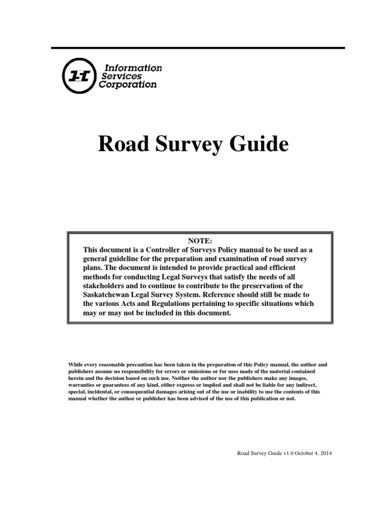 Road Survey Guide | PDF | Surveying | Land Lot