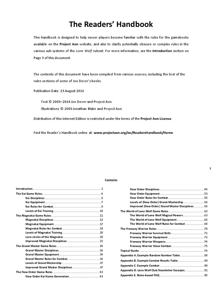 Readers Handbook | PDF