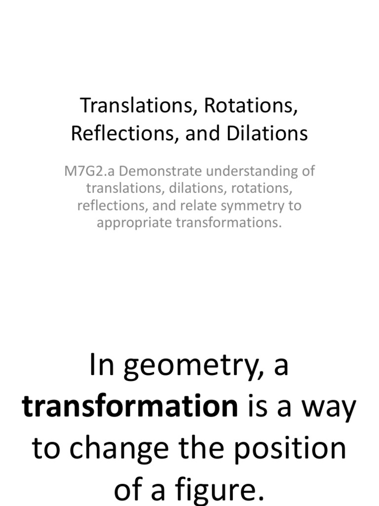 Translations, Rotations, Reflections, And Dilations | Shape | Symmetry