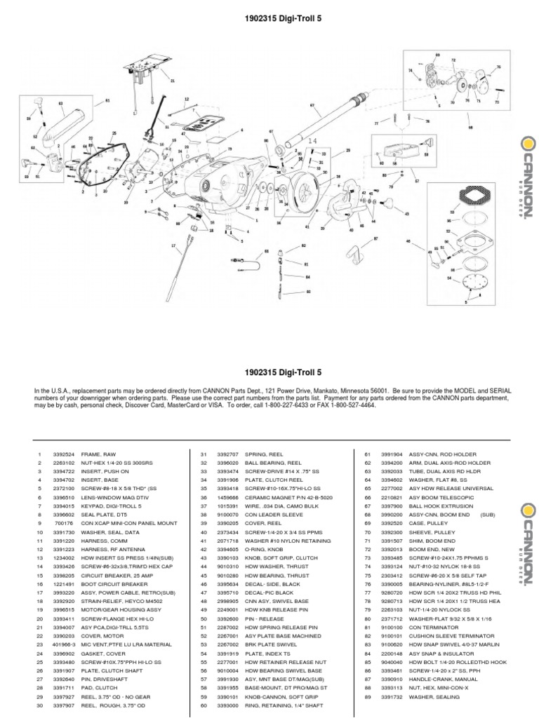 Cannon Digi Troll 5 Schematic | PDF | Nut (Hardware) | Screw