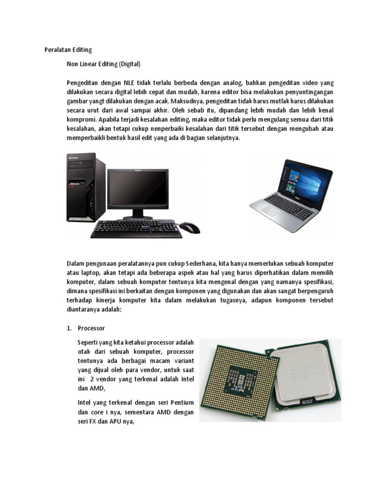 Modul Editing Kelas XI SMK Boradcast Peralatan Editing | PDF