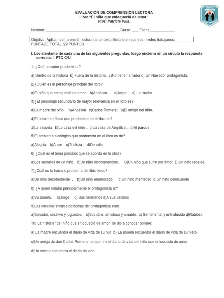 Prueba El Niño Que Enloqueció de Amor | PDF | Amor