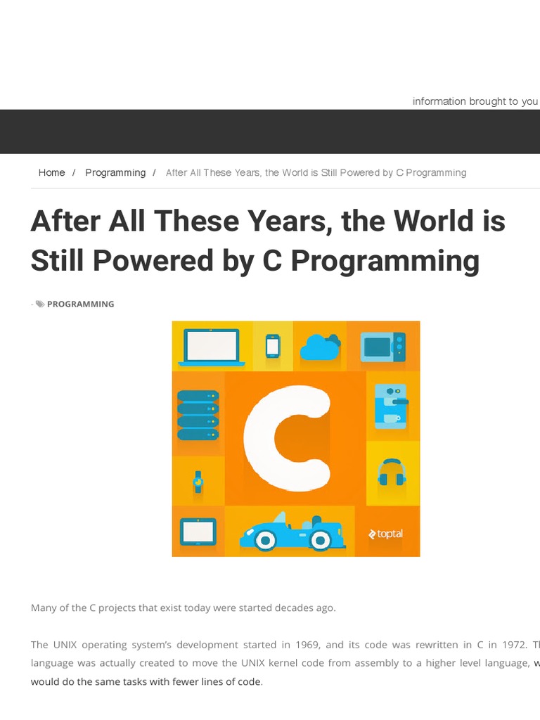 After All These Years, The World Is Still Powered by C Programming - TECH INFO | PDF | Method ...