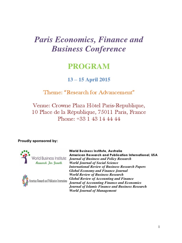 Paris Business Conference 2015 Guide | PDF | Paris | Payments