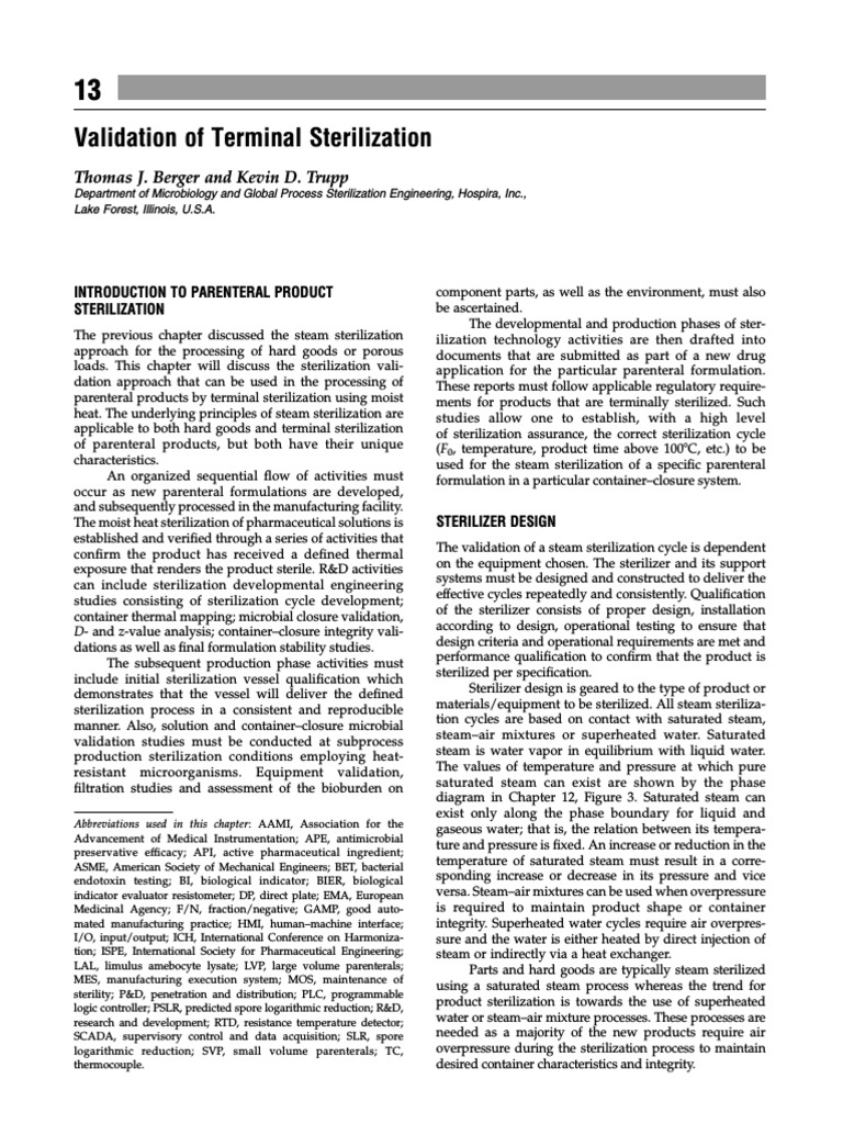 Validation of Terminal Sterilization PDF | PDF | Sterilization ...