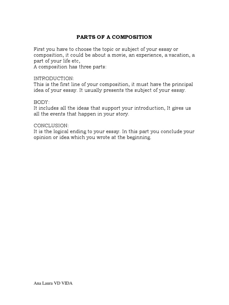 Parts of A Composition | PDF