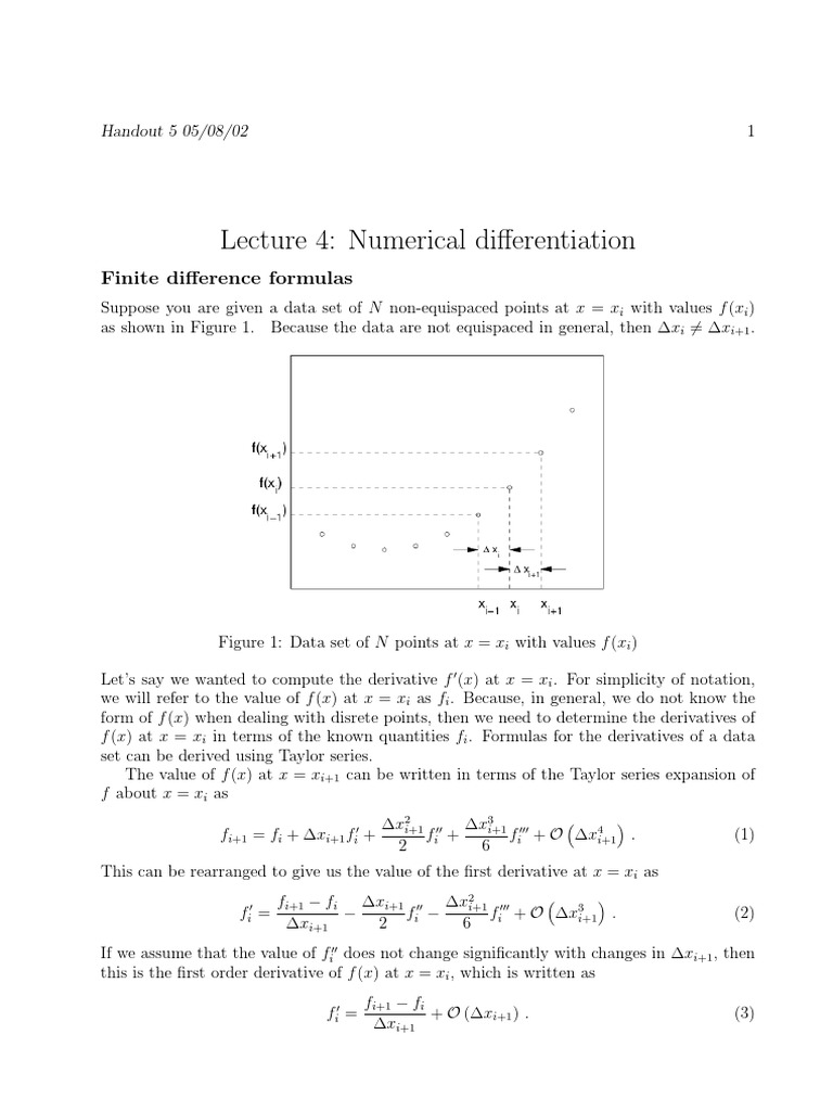 Numerical Differentiation | Download Free PDF | Finite Difference ...