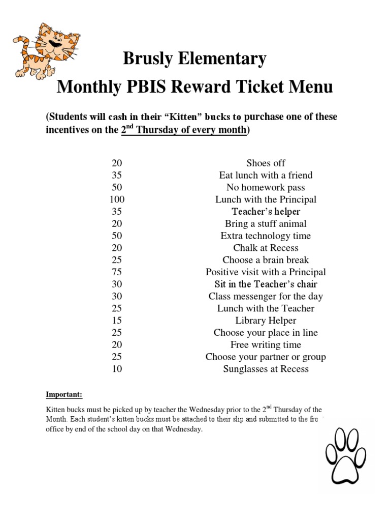 Monthly Ticket Menu | PDF