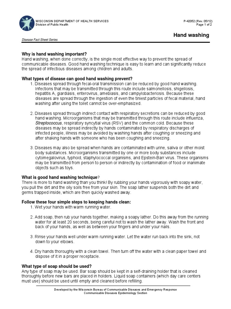 Handwashing PDF | PDF | Hand Washing | Health Sciences