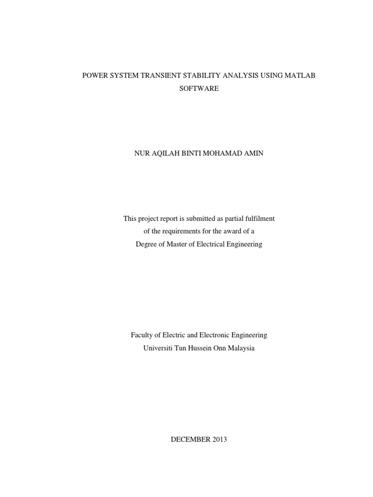 Nur Aqilah Binti Mohamad Amin PDF | PDF | Steady State | Electric Power ...