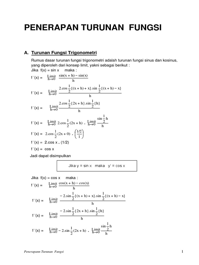 01a-Turunan Fungsi Trigonometri | PDF