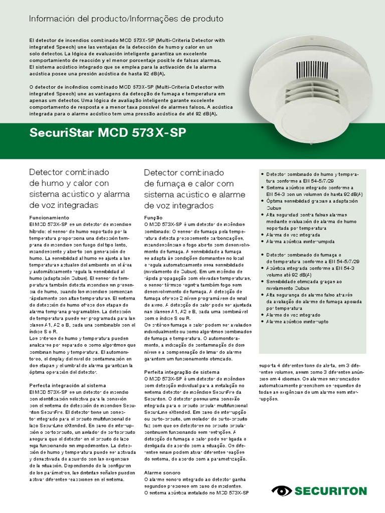 Detector Combinado MCD 573X-SP | PDF | Temperatura | Termodinámica