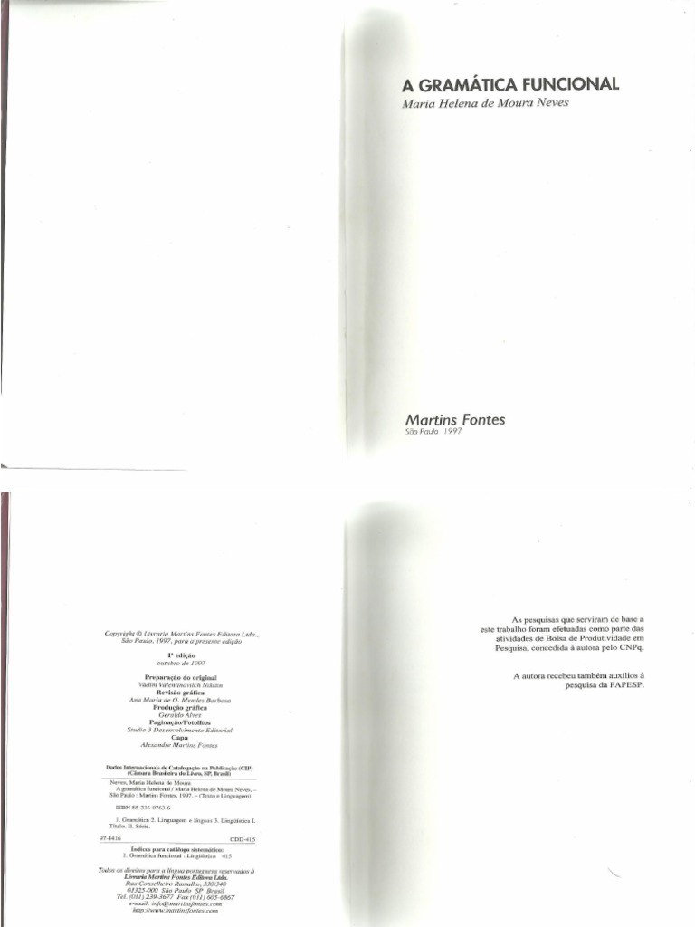 A Gramatica Funcional Maria Helena de Moura Neves PDF | PDF