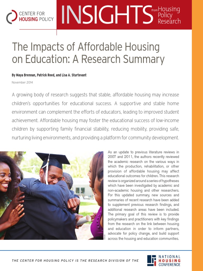 NHC The Impacts of Affordable Housing On Education | PDF | Affordable ...