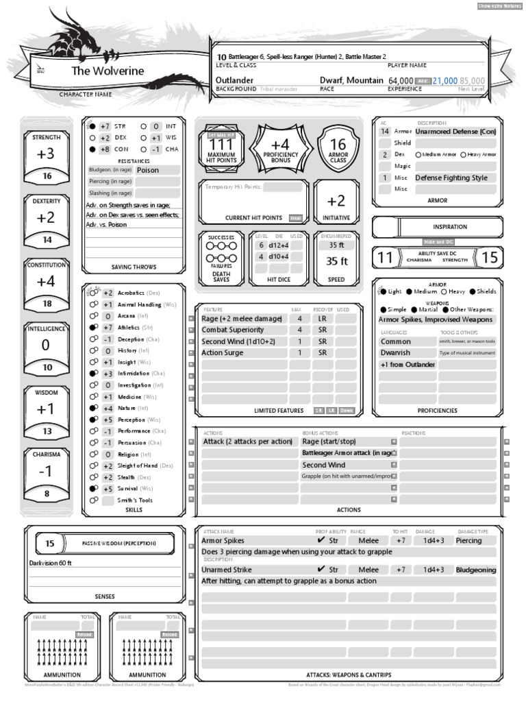 The Wolverine: 10 Outlander Dwarf, Mountain 64,000 | Download Free PDF ...