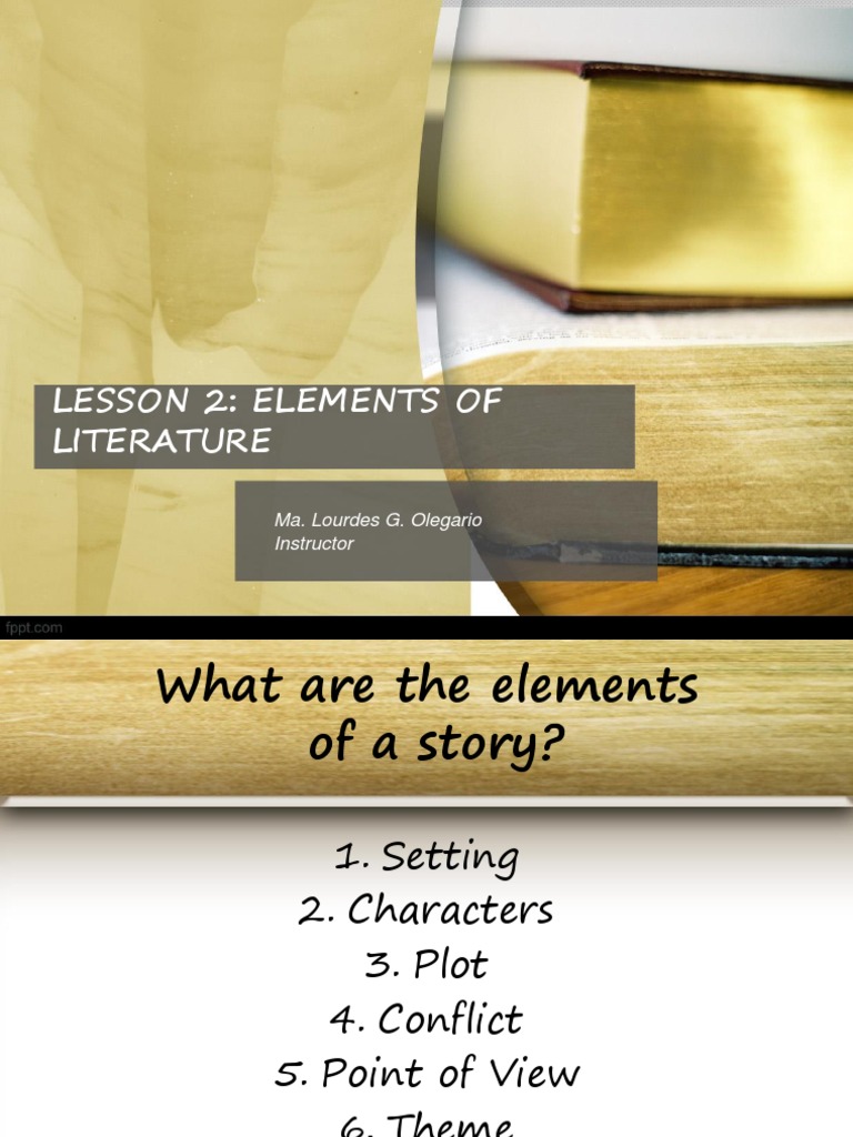 LESSON 2 Elements of Literature | PDF | Plot (Narrative) | Narration