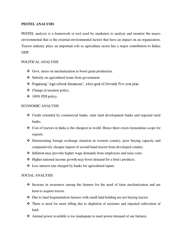 Pestel Analysis | PDF | Supply Chain | Agriculture