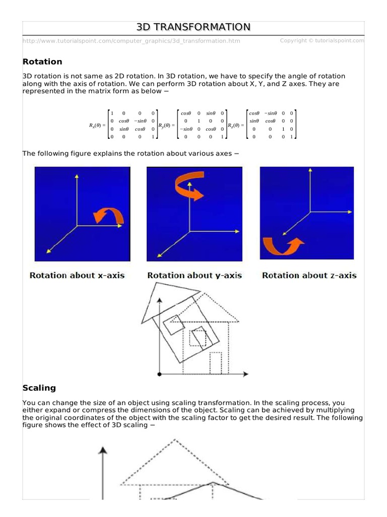 3d Transformation | Cartesian Coordinate System | Coordinate System