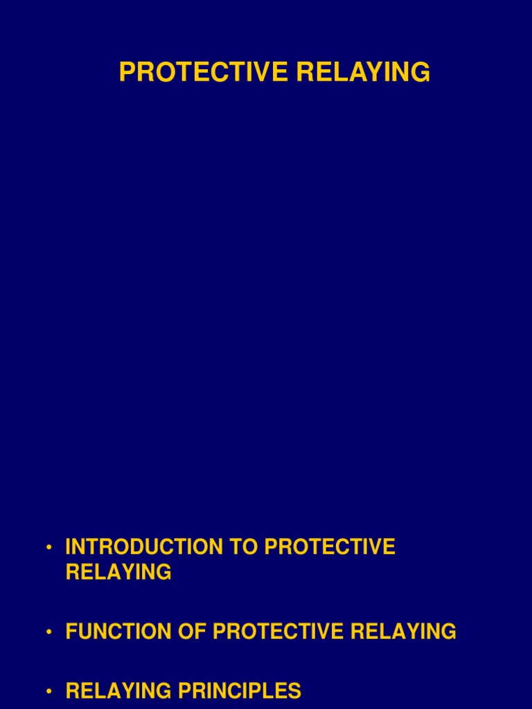 Basic and Principle of Relays | PDF | Relay | Electricity