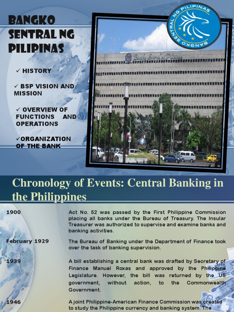 Bangko Sentral NG Pilipinas: History BSP Vision and Mission Overview of ...