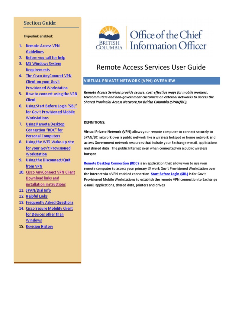Remote Access User Guide | PDF | Virtual Private Network | Remote ...