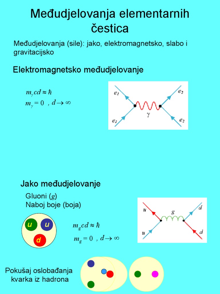 Elementarne Cestice (Uzajamno Delovanje) | PDF
