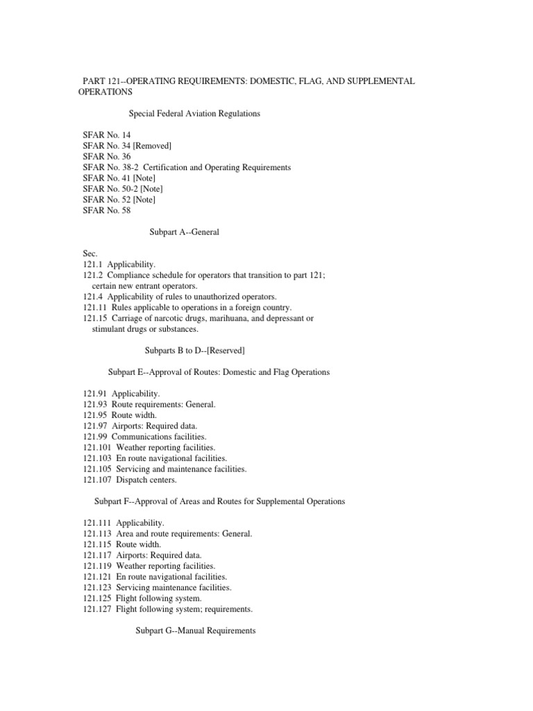 Far 121 | PDF | Instrument Flight Rules | Visual Flight Rules